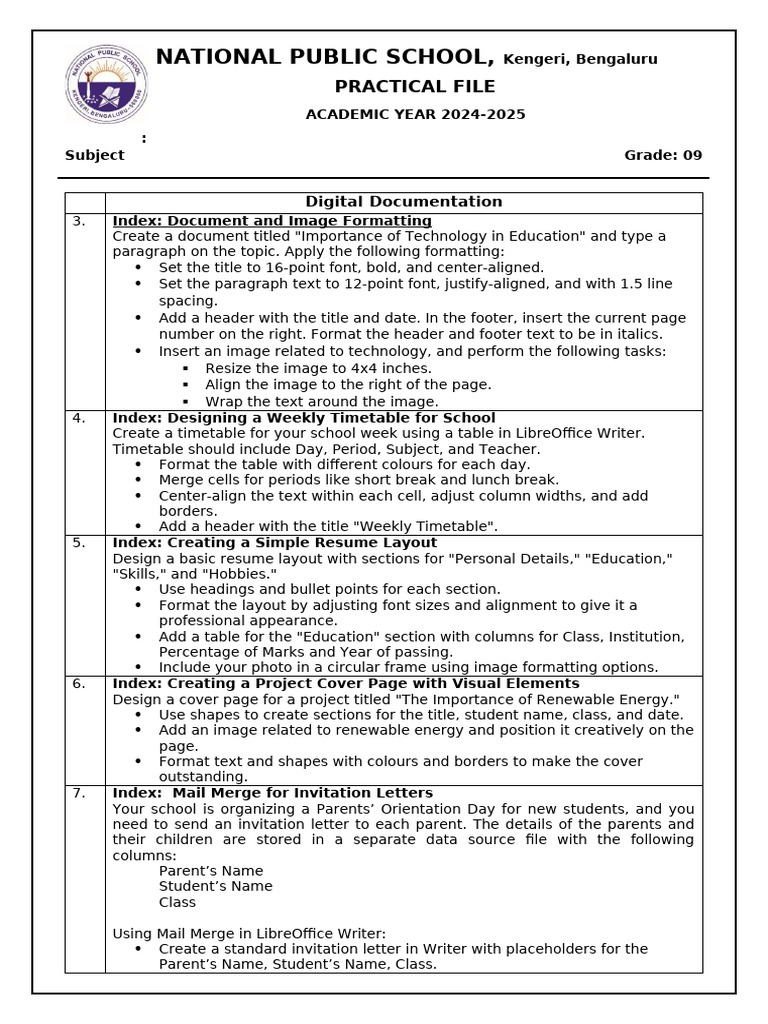 Grade -9 practical writer Questions | PDF | Page Layout | Button (Computing)