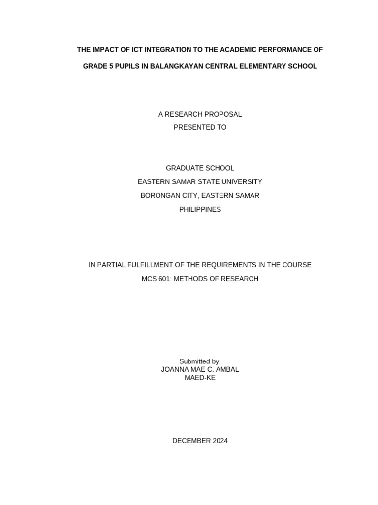 ICT Integration's Impact on Grade 5 Performance | PDF | Educational ...
