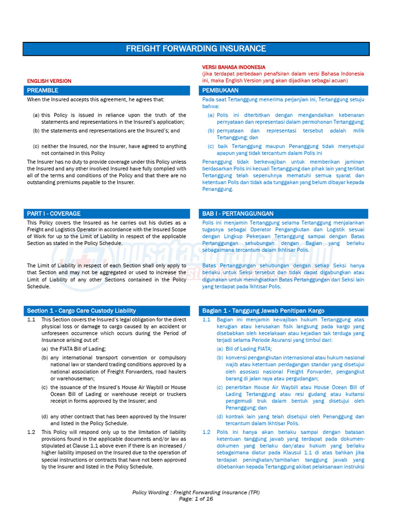 FFL Wording TPI Bilingual | PDF