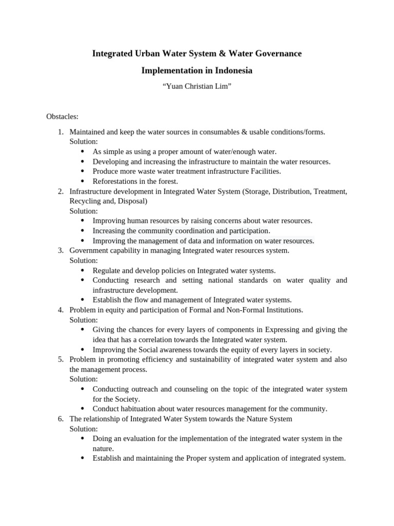 Integrated Urban Water System | PDF