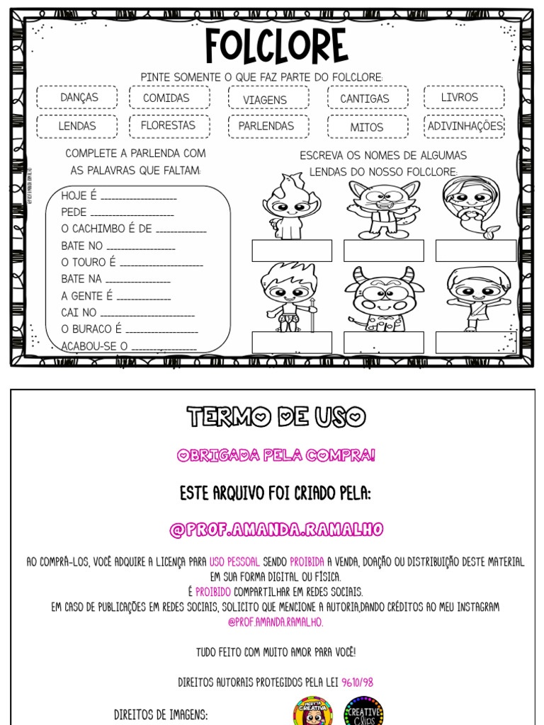 ATIVIDADE- FOLCLORE | PDF