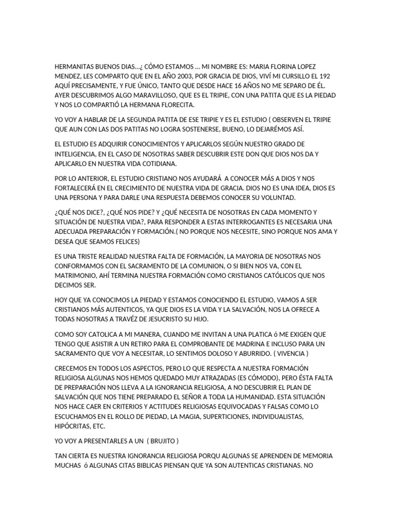 Rollo de Estudio Flory | PDF | Cristo (título) | Gracia divina