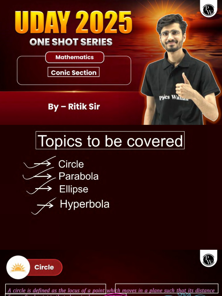 Conic Section - Class Notes - Uday Titans | PDF