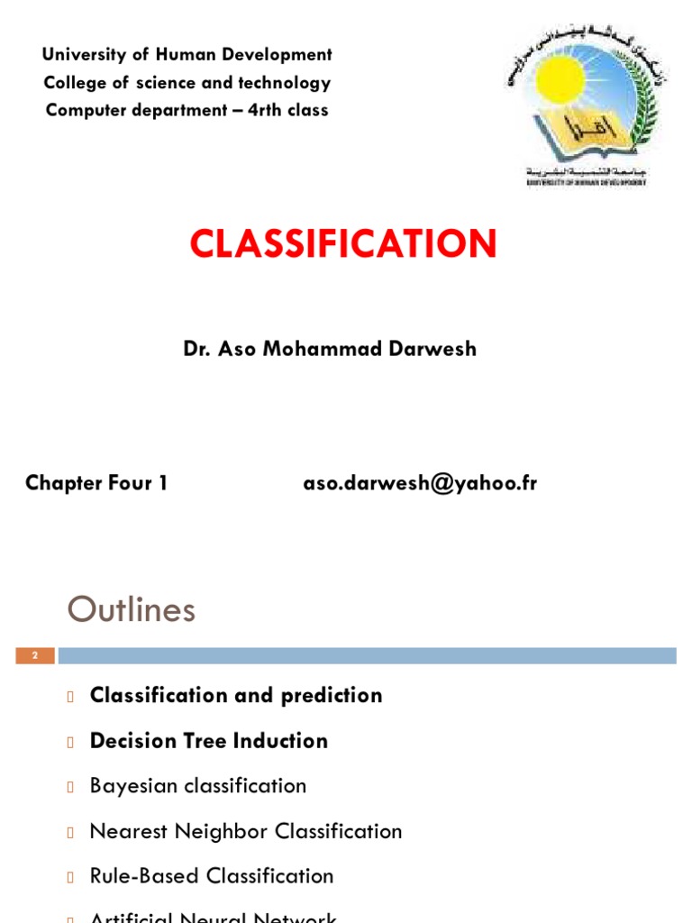 4 Classification 1 Pdf Statistical Classification Algorithms