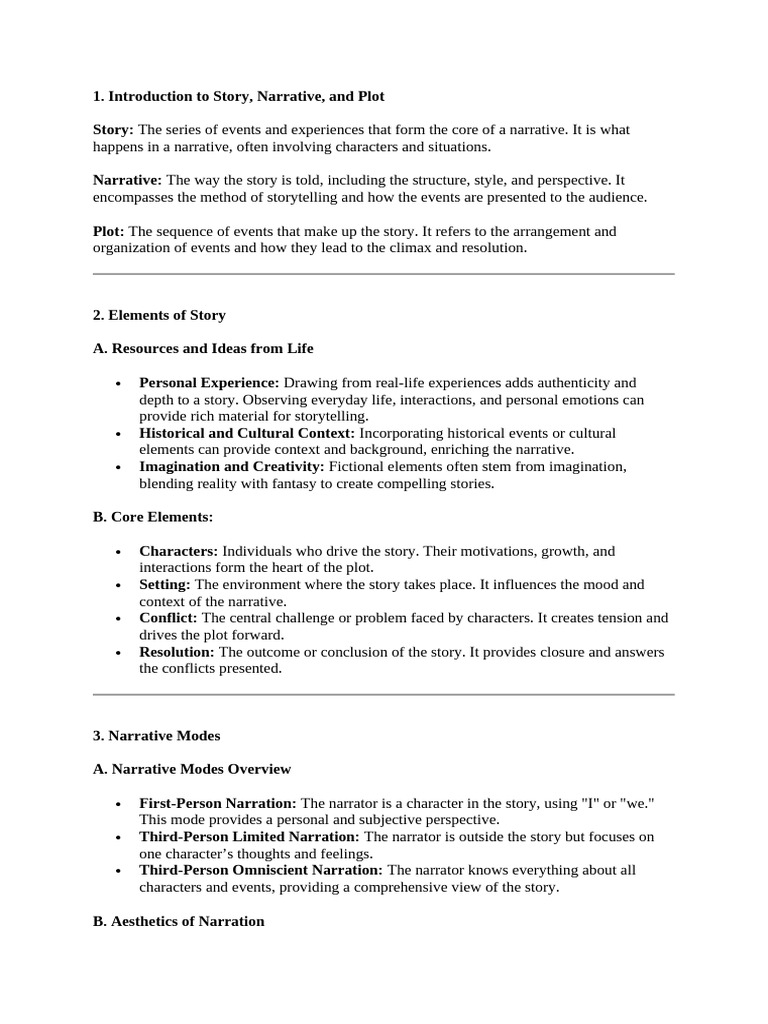 narrative notes | PDF | Narration | Narrative