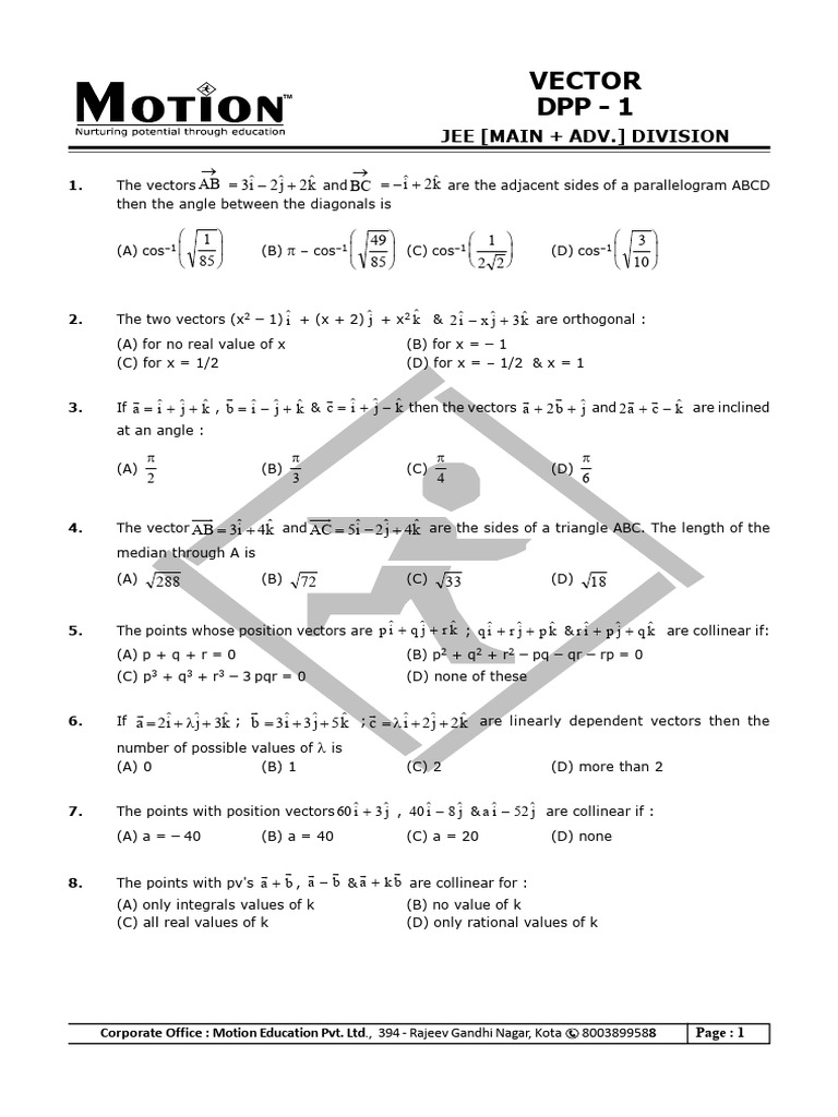 DPP-1 Vector Ques @GB Sir | PDF | Area | Mathematical Concepts