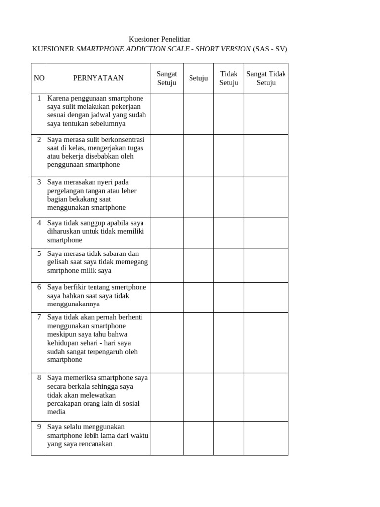 SAS-SV Dan PSQI | PDF