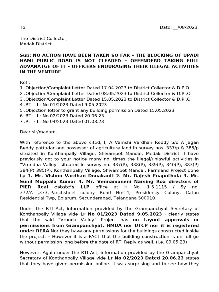 Collector Letter | PDF | Government | Justice