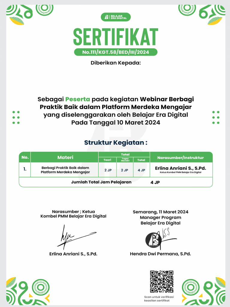sertifikat_SUPRIYATI, S.Pd-1(1) | PDF