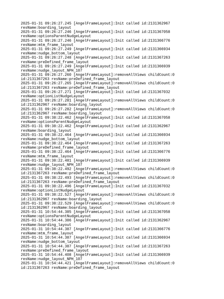 AngelFrameLayout Init Logs | PDF