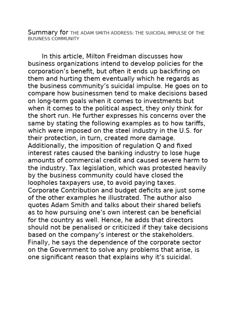 Summary For Assignment 2 | PDF