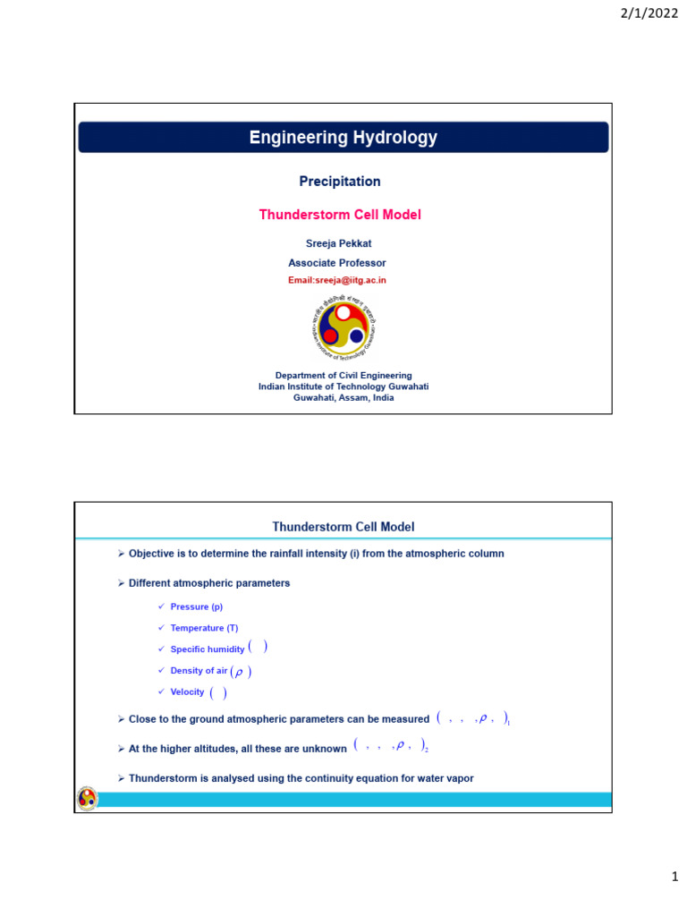 Lecture 15 Thunderstorm Cell Model | PDF | Precipitation | Atmosphere Of Earth