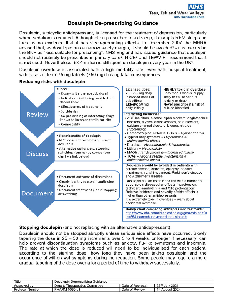 Dosulepin Guidance (2) | PDF | Selective Serotonin Reuptake Inhibitor ...