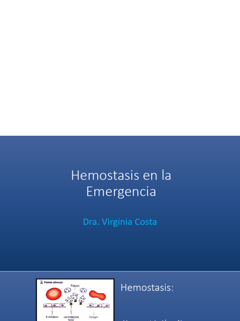 Hemostasis en La Emergencia 2024 | PDF | Hemostasia | Coagulación
