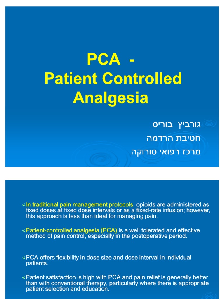 PCA For ICU | PDF | Opioid | Analgesic