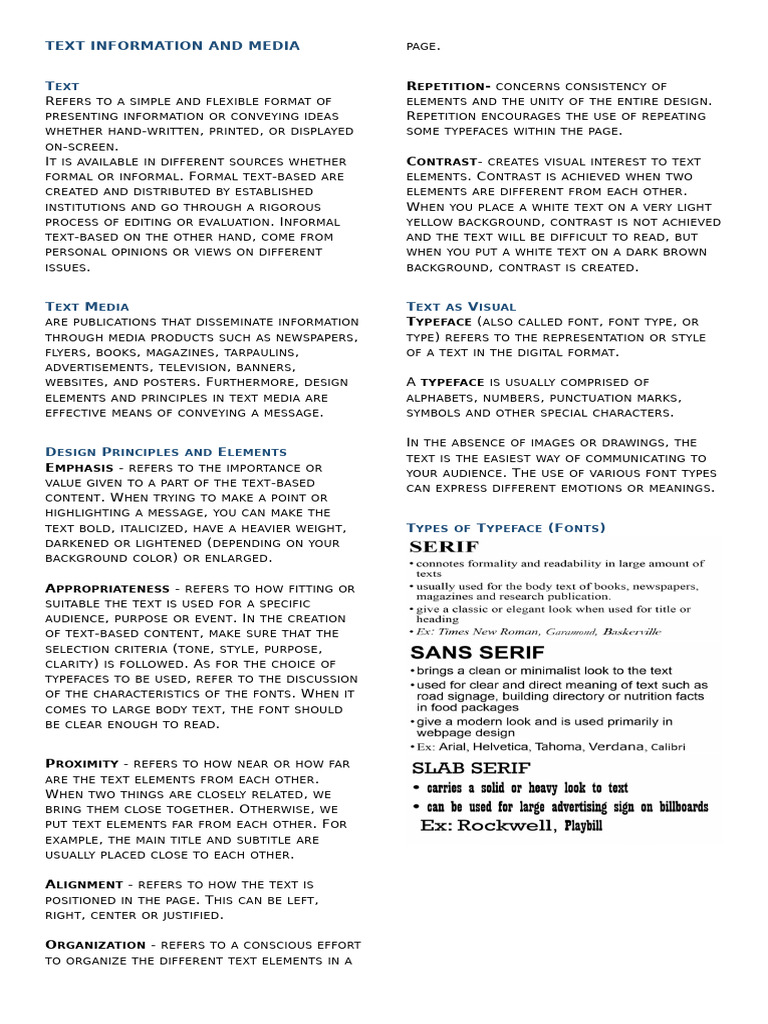 Text and Visual Media Design Principles | PDF | Composition (Visual Arts)