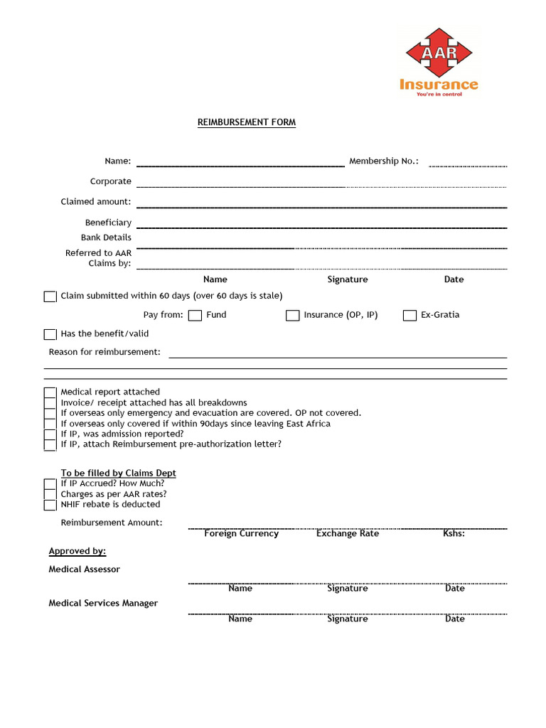 Reimbursement Form | PDF