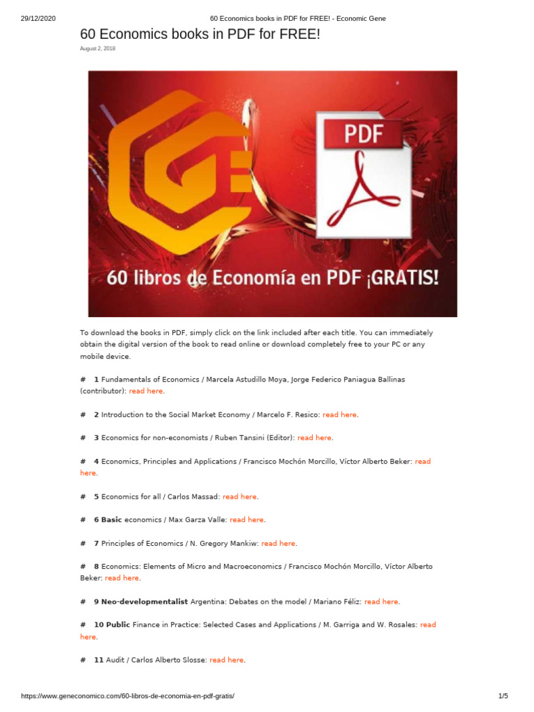 60 Free Economics Books in PDF | PDF | Economics | Economies