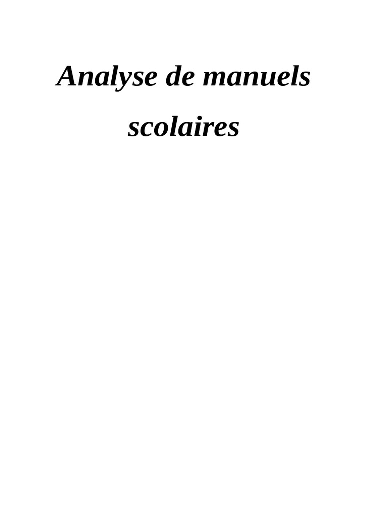 Analyse de Manuels | PDF | Pédagogie | Mathématiques