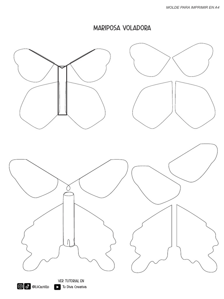 Molde A4 de Mariposa Monarca | PDF