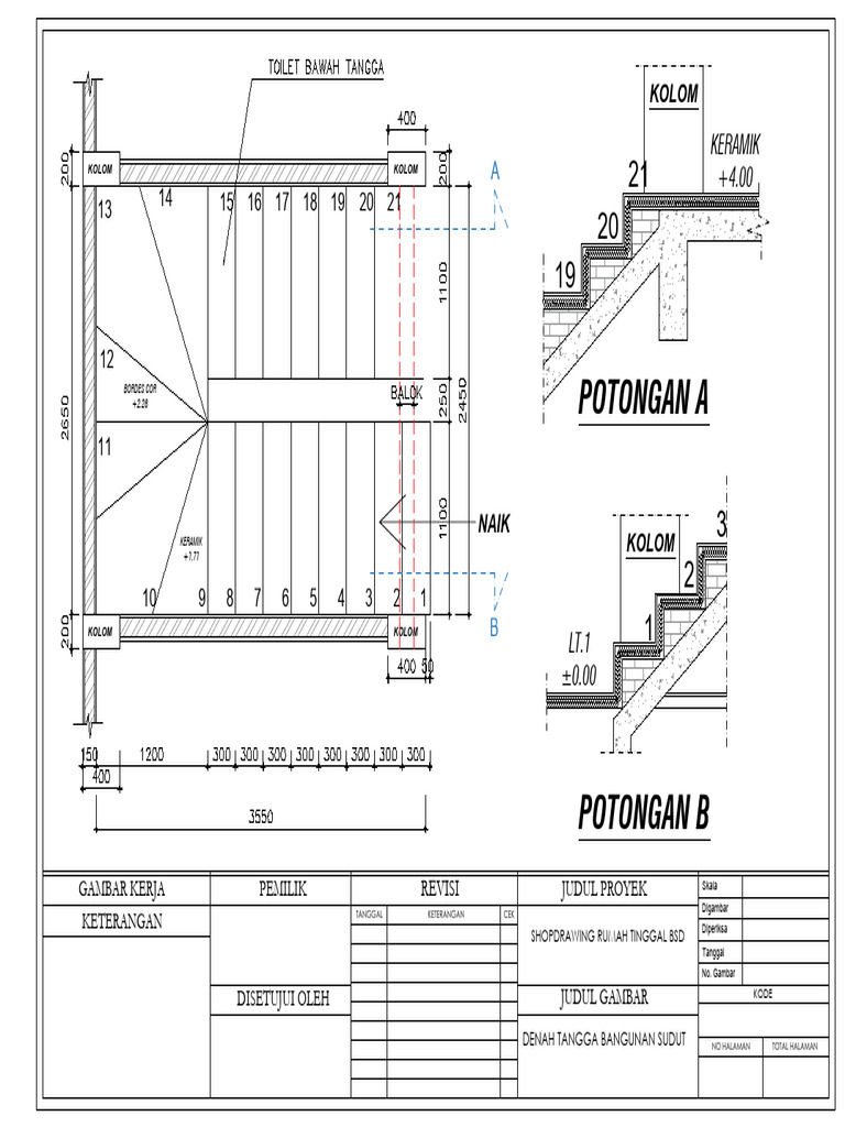 Denah Tangga Sudut Rumah Tinggal | PDF