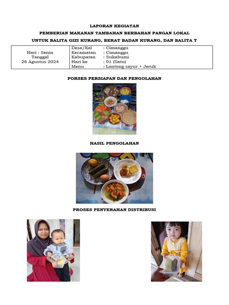Laporan Kegiatan PMT Balita | PDF