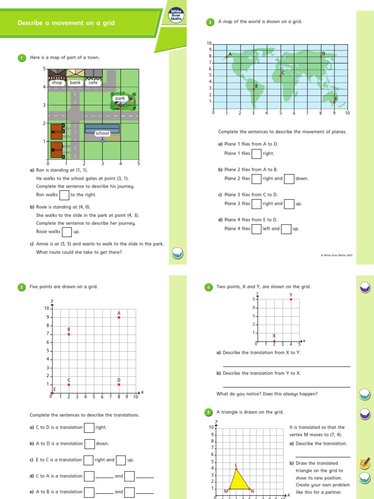 Plane and Grid Movement Descriptions | PDF | Euclidean Geometry ...