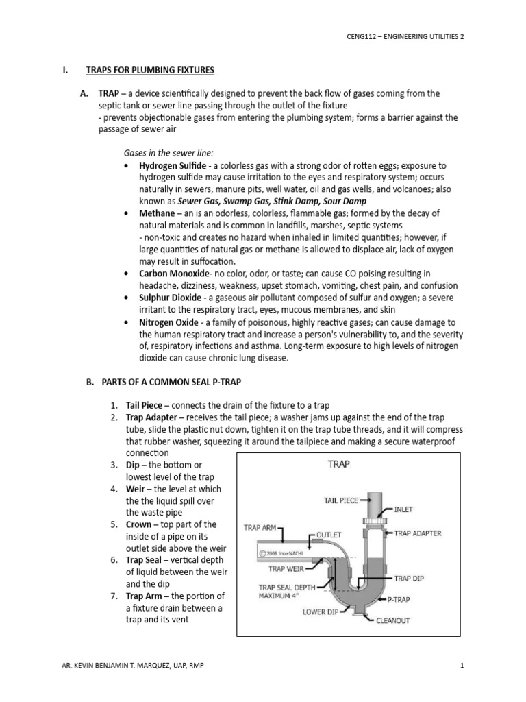 LECTURE 7 - Traps For Plumbing Fixtures | PDF