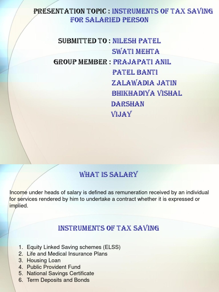 Instruments of Tax Saving | PDF | Financial Services | Government Finances
