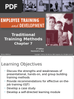 Chapter 7 Traditional Training Methods | PDF | Lecture | Behavioural ...