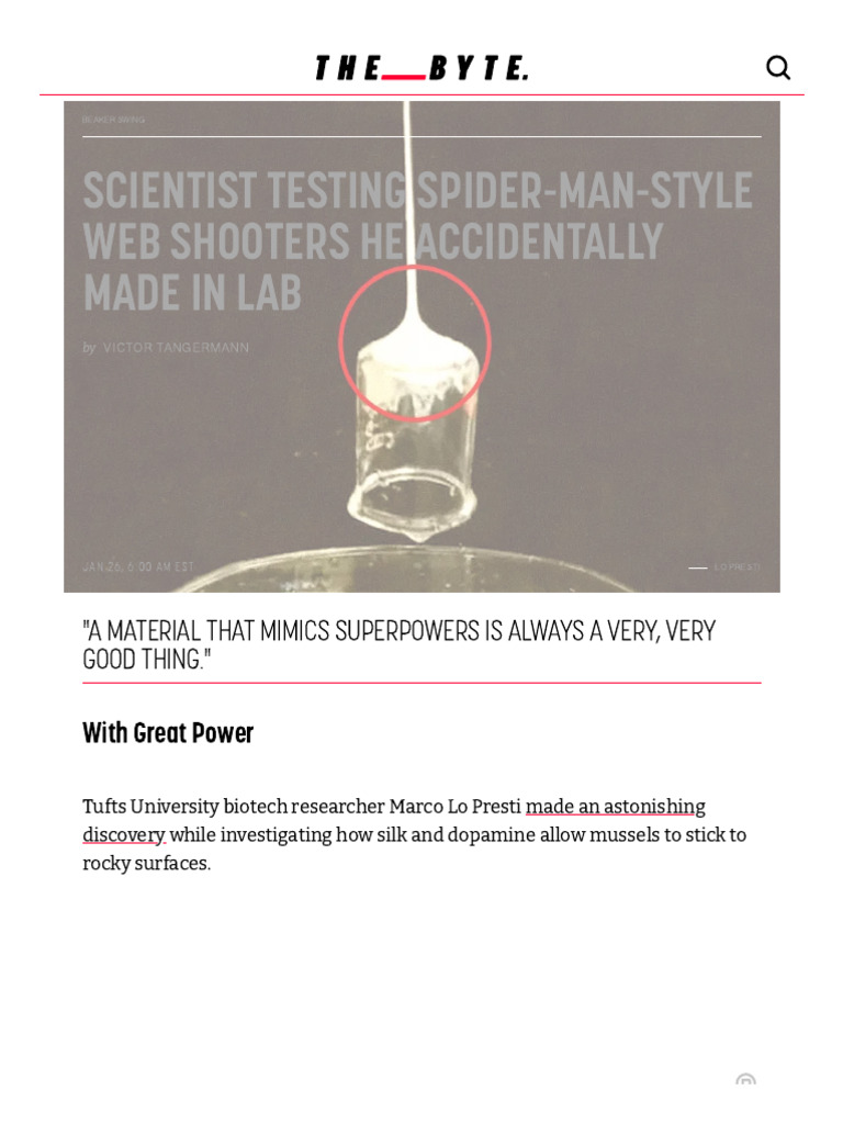 Scientist Testing Spider-Man-Style Web Shooters He Accidentally Made in ...