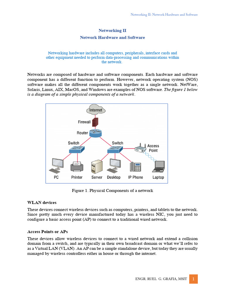 Network Hardware and Software | PDF | Computer Network | Network Switch