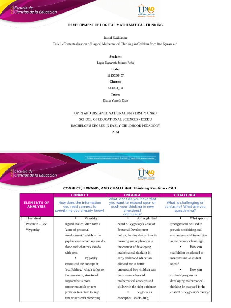 Annex 1 Format - Task 1 - Scenario 1 - Contextualization of Logical Mathematical Thinking | PDF ...