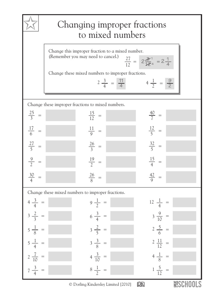Converting Improper Fractions and Mixed Numbers | PDF | Division ...