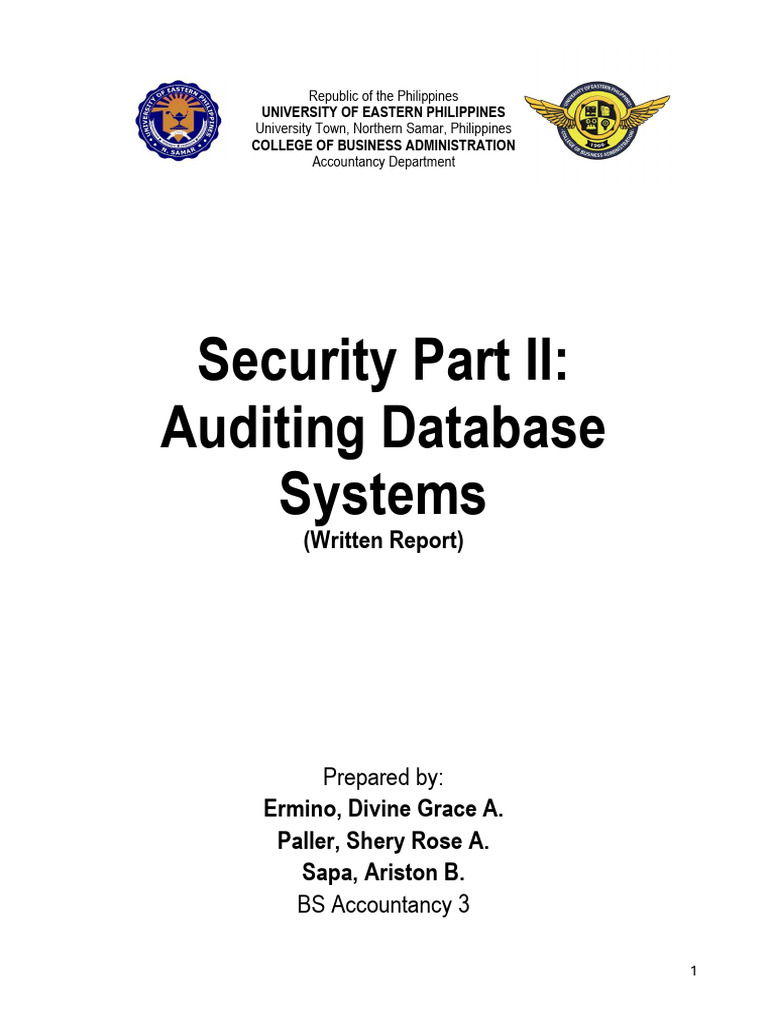 Security Part Ii Auditing Database Systems Pdf Databases Backup 5891