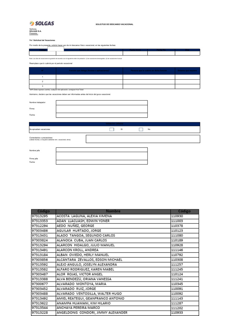 Formato - de - Solicitud - de - Vacaciones Editado | PDF