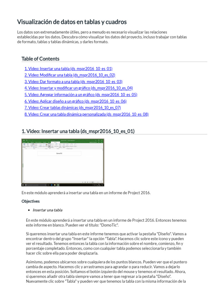 Proyect Course Transcript - Visualización de Datos en Tablas y Cuadros | PDF | Ventana ...