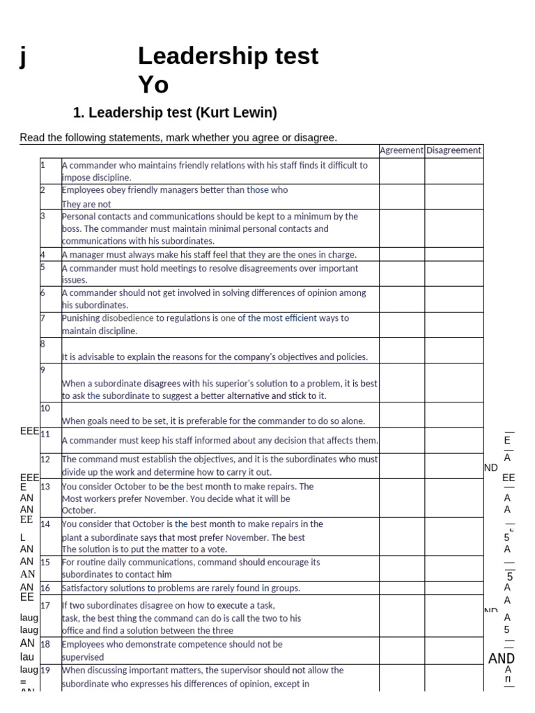 Leadership Test | PDF | Leadership | Social Psychology