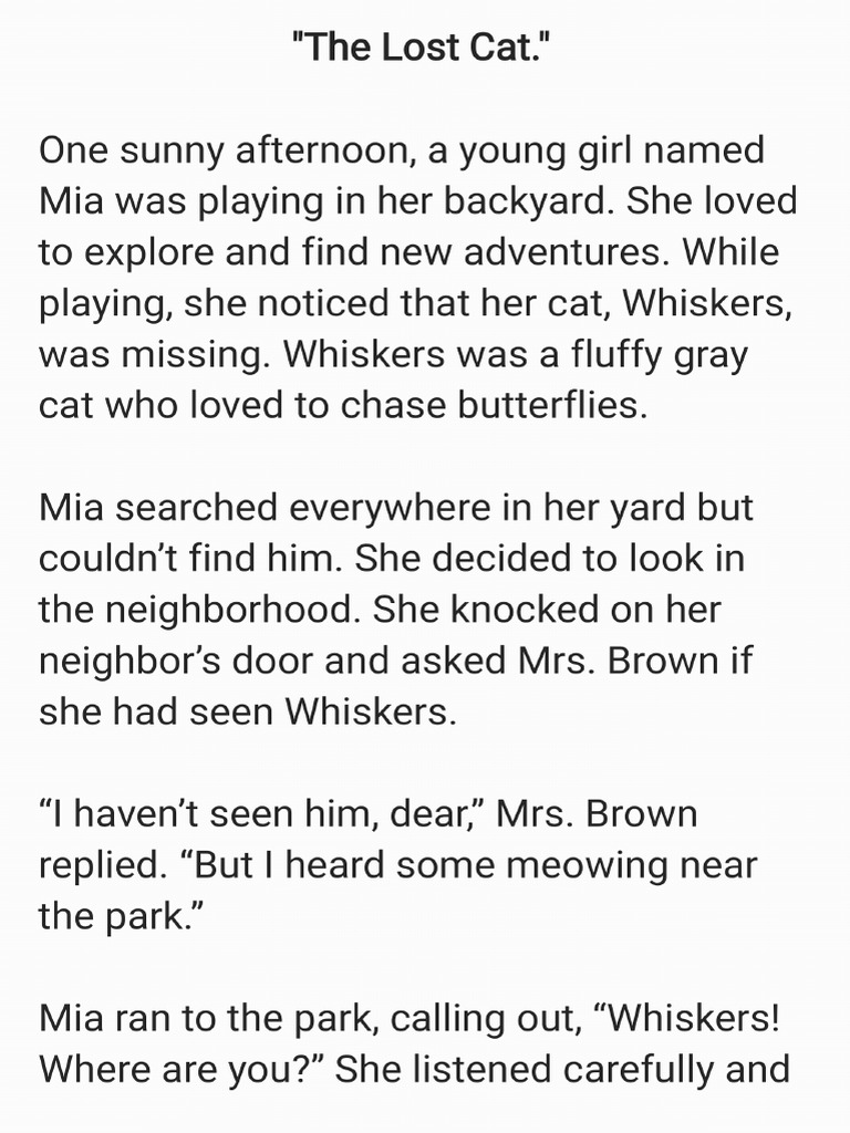 The Lost Cat | PDF