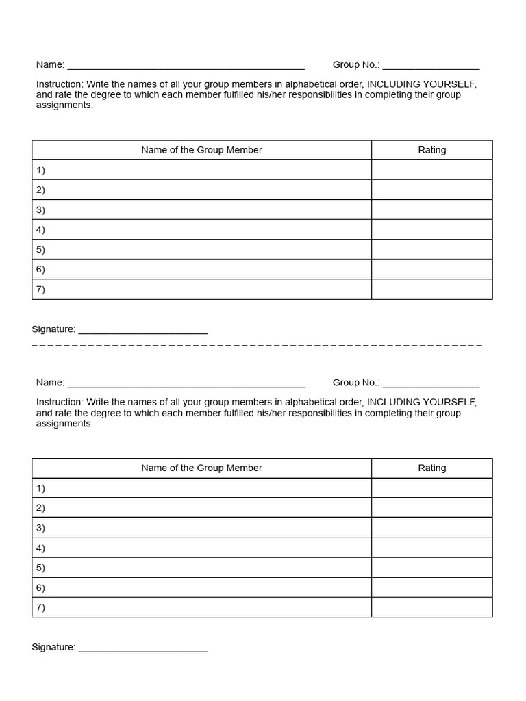 PEER-EVALUATION-FORM | PDF | Social Psychology | Cognition