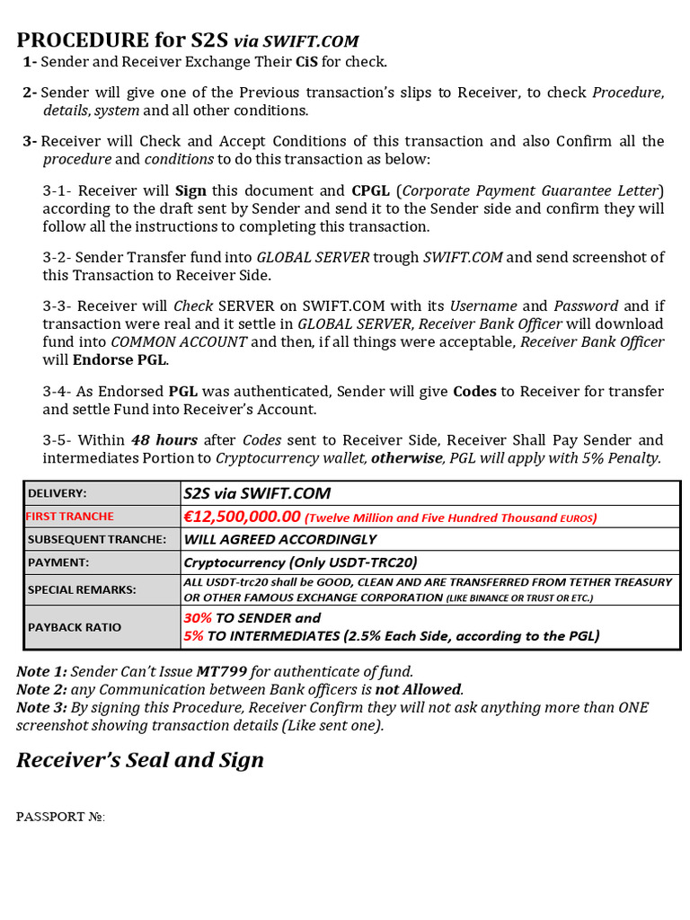 S2S B. Procedure via SWIFT.com - Global Server - 1.2025 | PDF