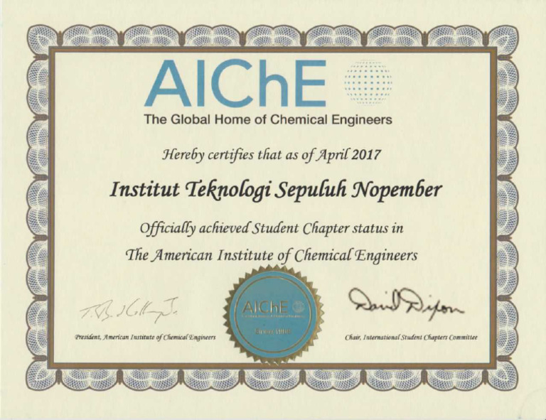 Sertifikat AichE | PDF