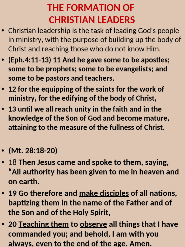 1 The Formation of Biblical Leaders | PDF | Moses | Jesus