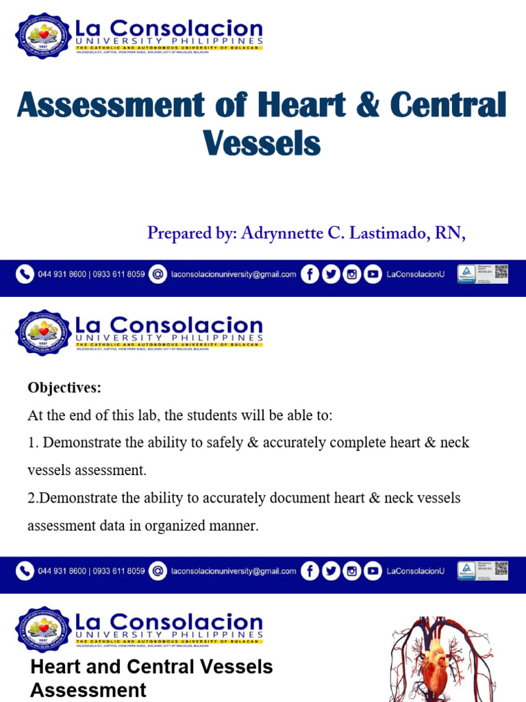 Assessment of Heart & Central Vessels | PDF