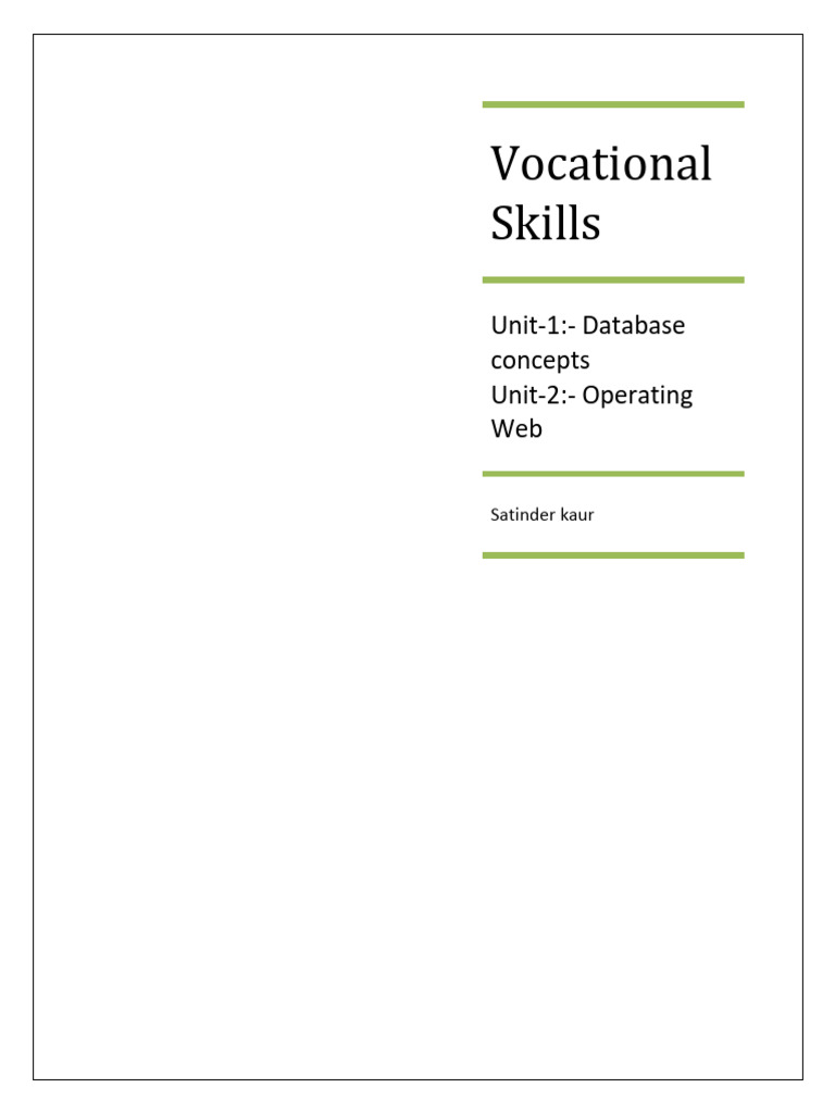 Vocational Skills | PDF | Relational Database | Databases