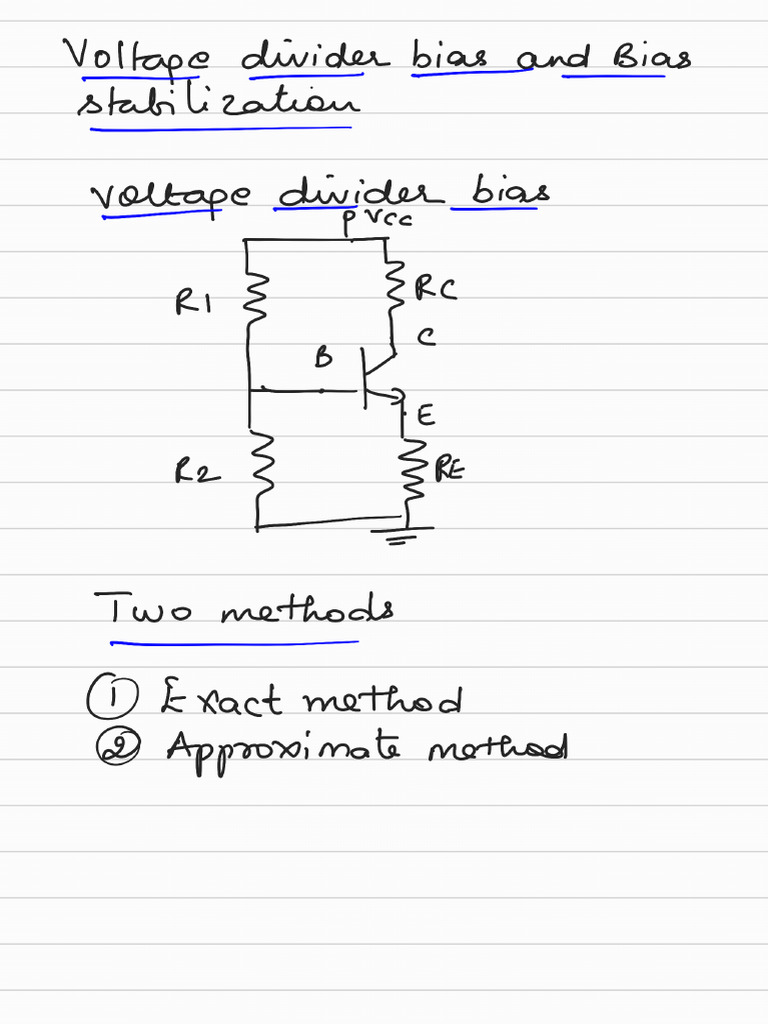 Voltage divider bias,Collector feedback bias with RE, Bias ...