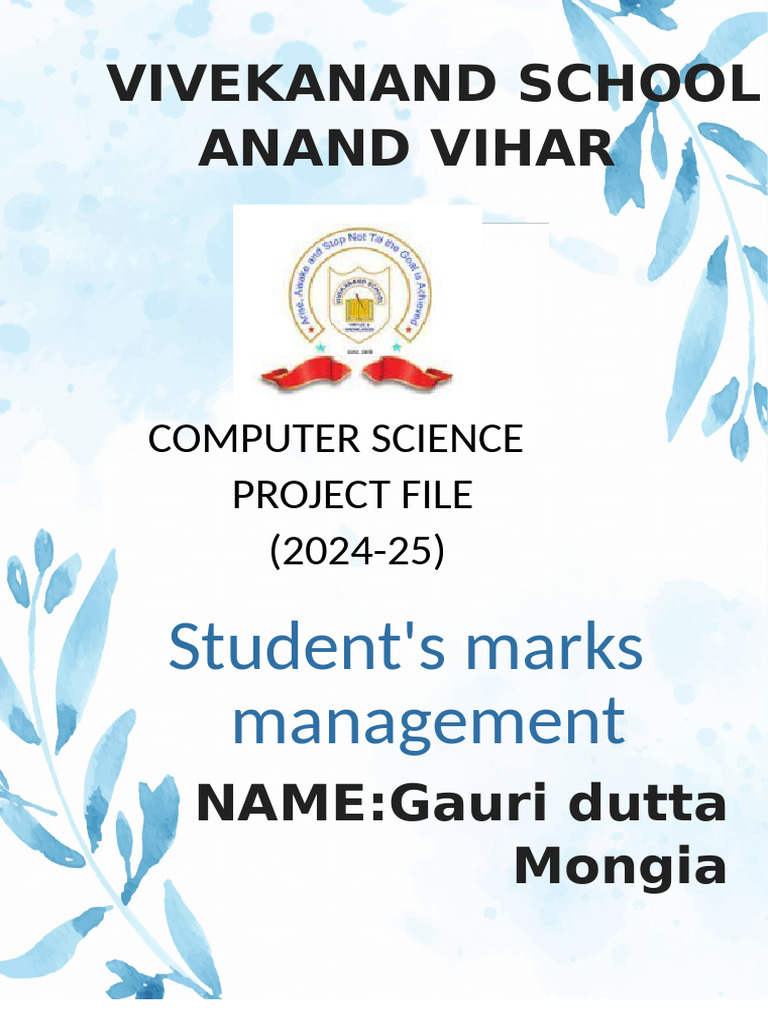 Cs Project (1) | PDF | Python (Programming Language) | Databases