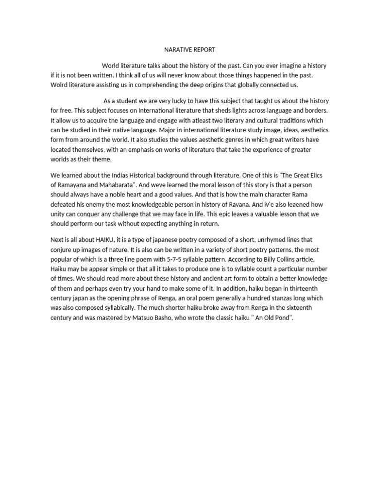 NARATIVE REPORT-WPS Office | PDF