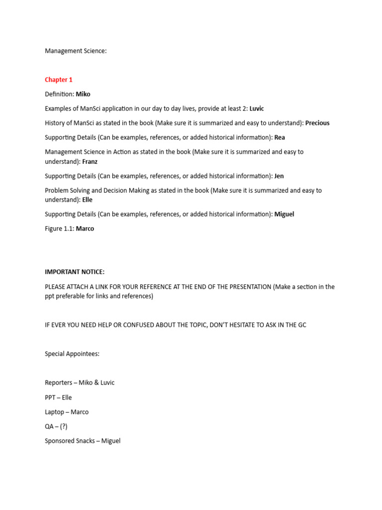 ManSci Group Assignment | PDF