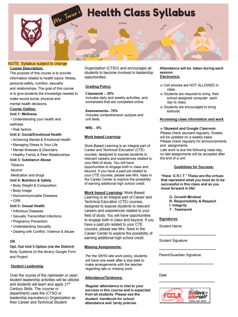 Health 2024 - 2025 Syllabus Final | PDF | Psychology